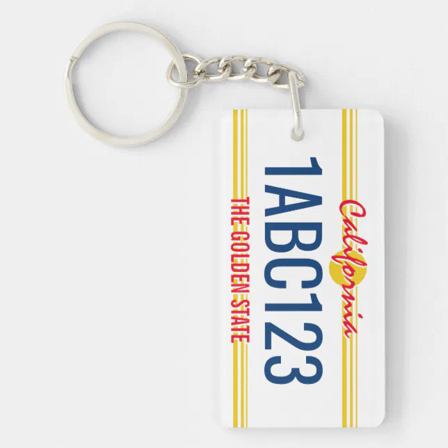 Custom California license plate retro style Keychain | Zazzle