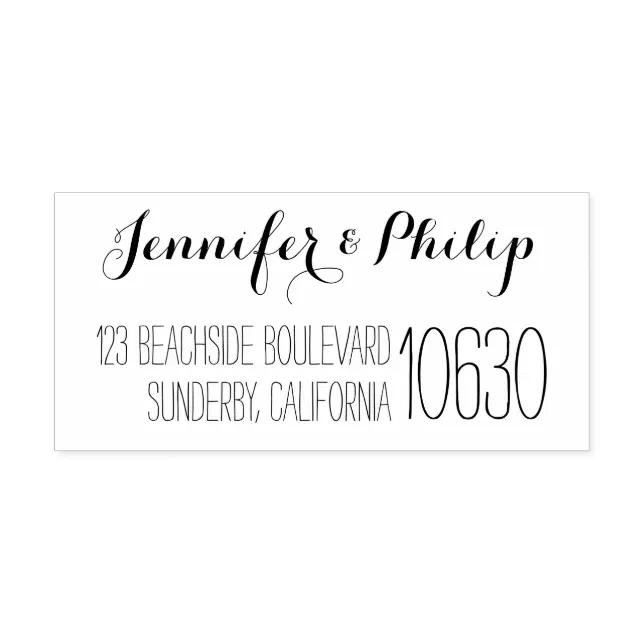 Custom Calligraphy Script Name And Address Self-inking Stamp | Zazzle