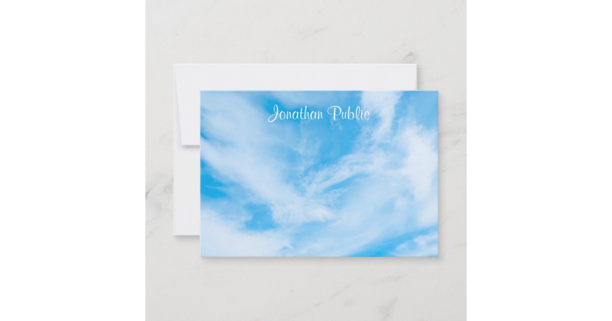 Custom Calligraphy Script Name Blue Sky Template | Zazzle