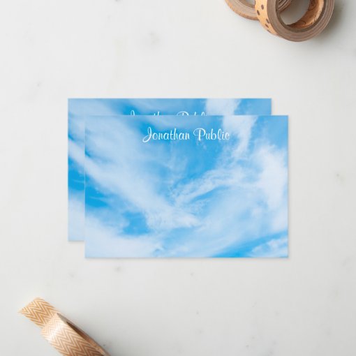 Custom Calligraphy Script Name Blue Sky Template | Zazzle