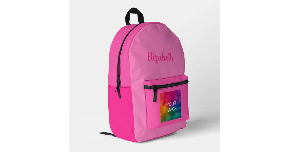 Custom Calligraphy Script Name Pink Color Palette Printed Backpack | Zazzle