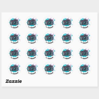 Custom Camera Photographer Label Stickers | Zazzle