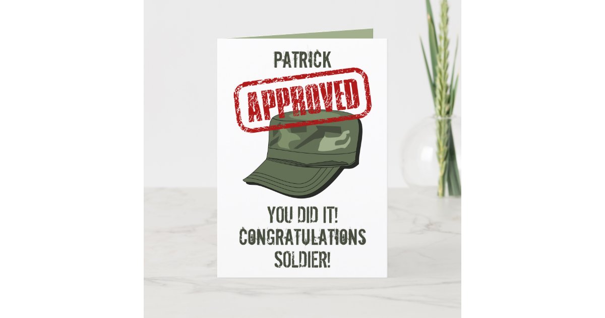 Custom Camo Cap Passing Out Parade Card | Zazzle.com