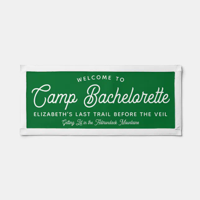 Custom Camp Bachelorette Welcome Sign Pennant | Zazzle