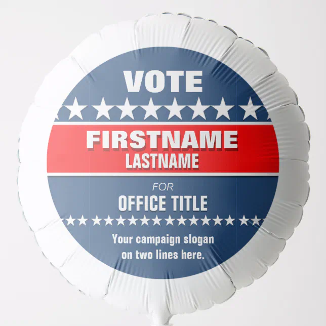Custom Campaign Balloon with Stars | Zazzle