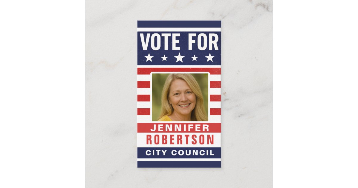 Custom Campaign Election Business Card | Zazzle