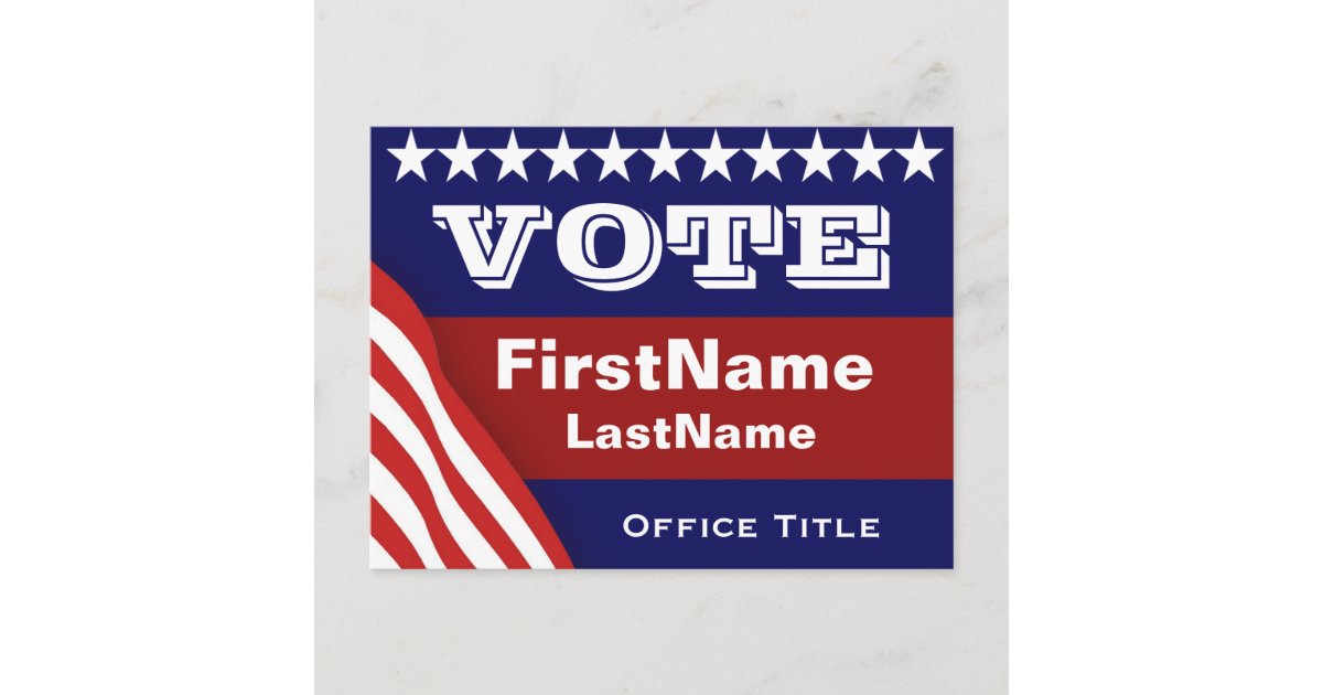 Custom Campaign Election Template Postcard | Zazzle