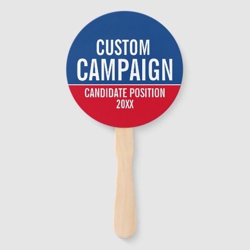 Custom Campaign Gear - Basic Red Blue Parade Hand Fan | Zazzle