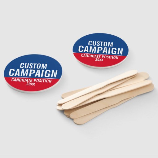 Custom Campaign Gear - Basic Red Blue Parade Hand Fan | Zazzle