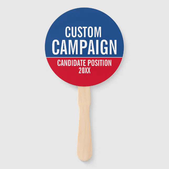 Custom Campaign Gear - Basic Red Blue Parade Hand Fan | Zazzle