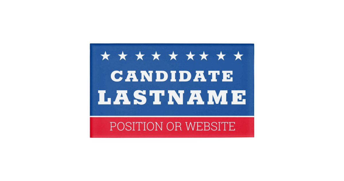 Custom Campaign Gear with Name and Text Name Tag | Zazzle