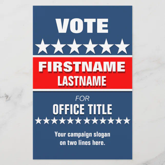 Custom Campaign Political Template Flyer | Zazzle