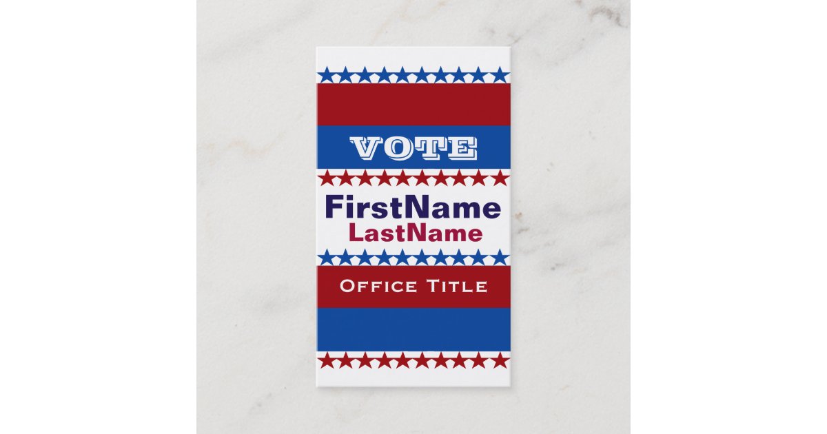 Custom Campaign Template Business Card | Zazzle