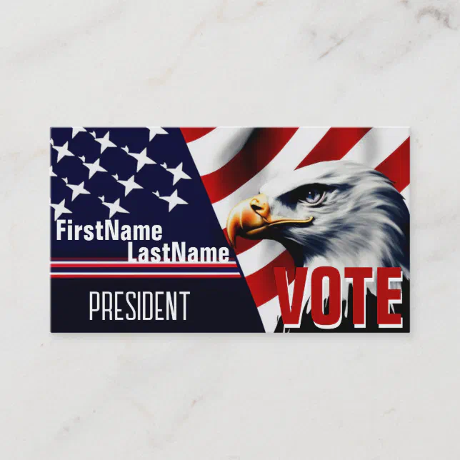 Custom Campaign Template Eagle Business Card | Zazzle