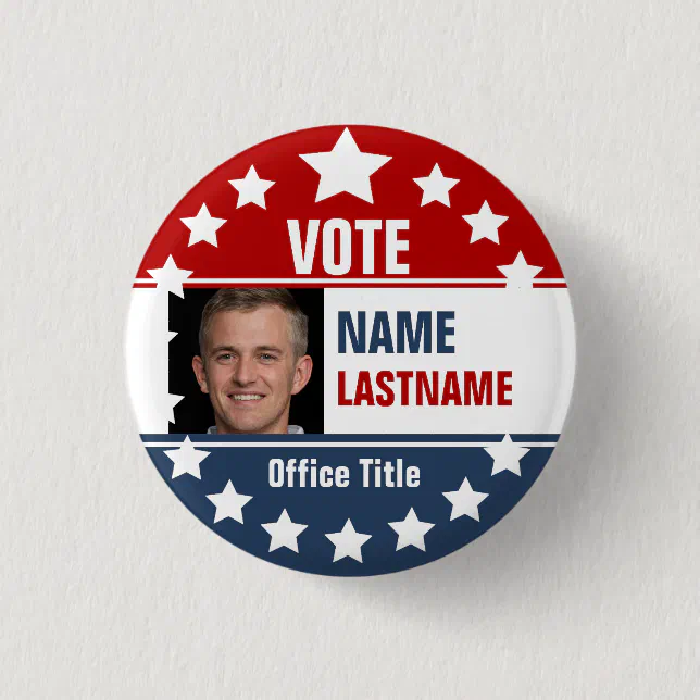 Custom Campaign Template Photo Button | Zazzle