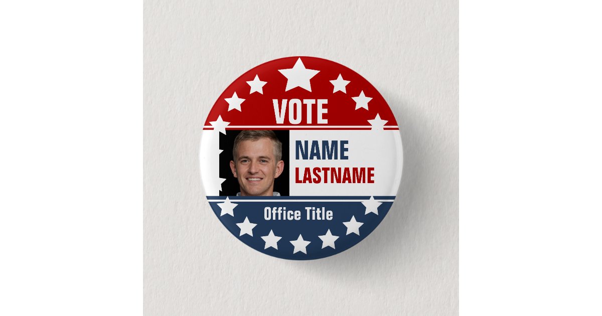 Custom Campaign Template Photo Button | Zazzle