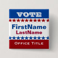 Custom Campaign Template Pinback Button | Zazzle
