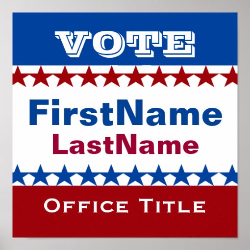 Custom Campaign Template Poster | Zazzle