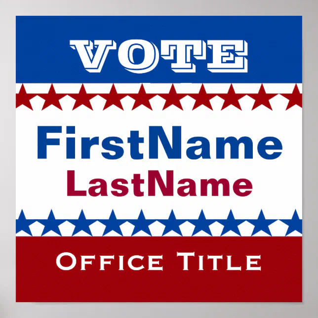 Custom Campaign Template Poster | Zazzle