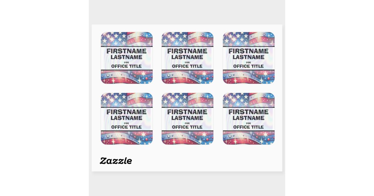 Custom Campaign Template Square Sticker | Zazzle