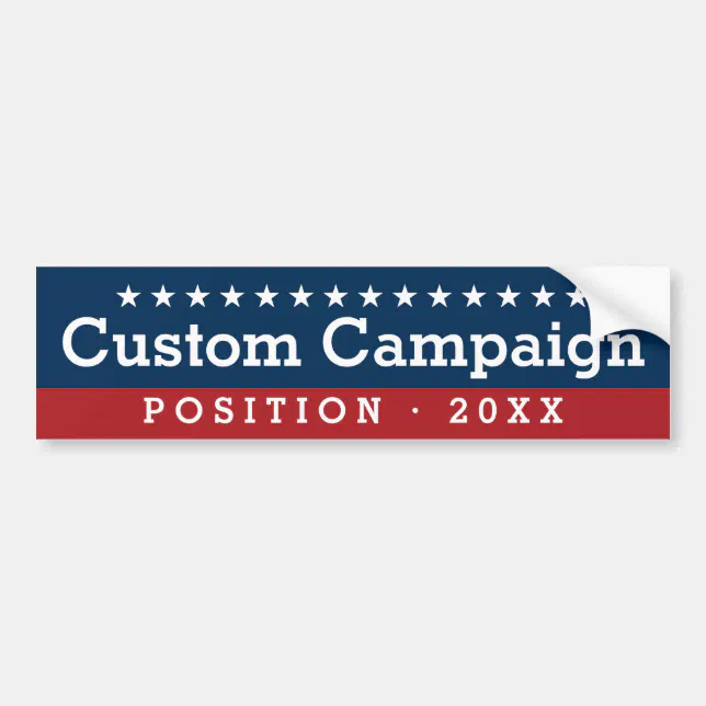 Custom Campaign - Traditional Design with Position Bumper Sticker | Zazzle
