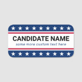 Custom candidate name political campaign name tag | Zazzle