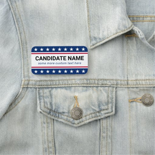 Custom candidate name political campaign name tag | Zazzle