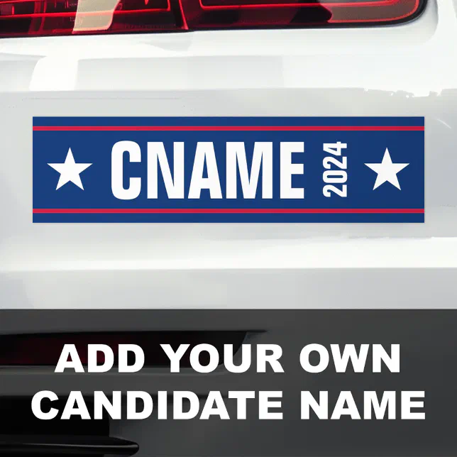 Custom candidate name political election campaign bumper sticker | Zazzle