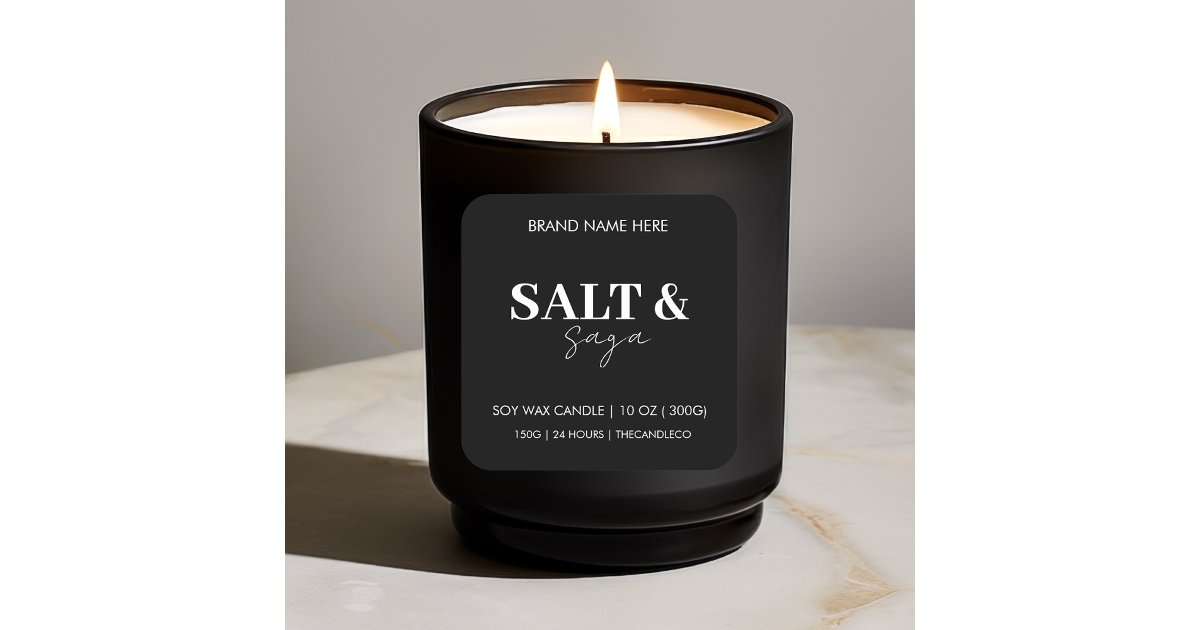 Custom Candle Label Sticker Black And White | Zazzle