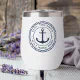 Custom captain and boat name anchor rope border thermal wine tumbler ...