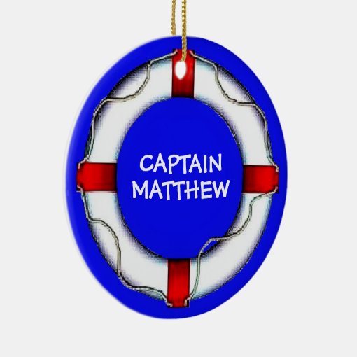 Custom Captain Lifesaver Ceramic Ornament | Zazzle
