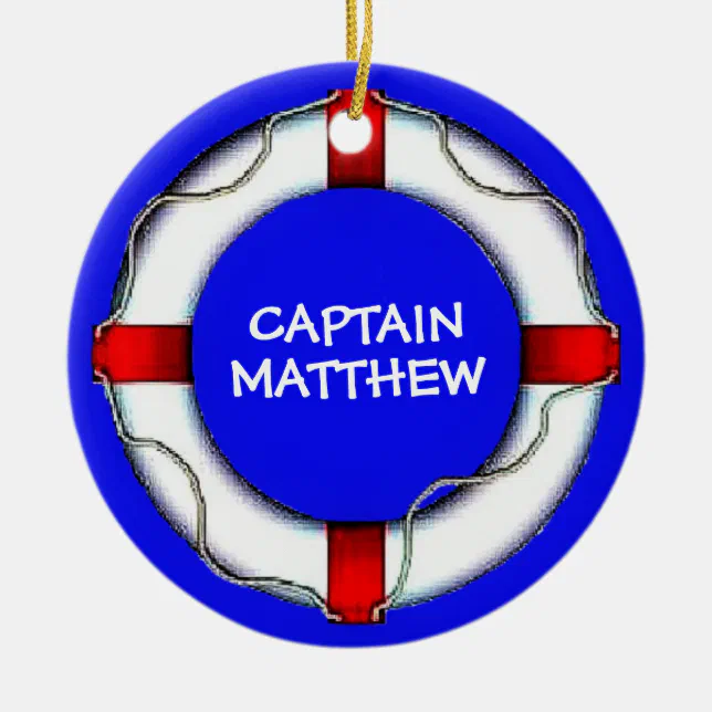 Custom Captain Lifesaver Ceramic Ornament | Zazzle