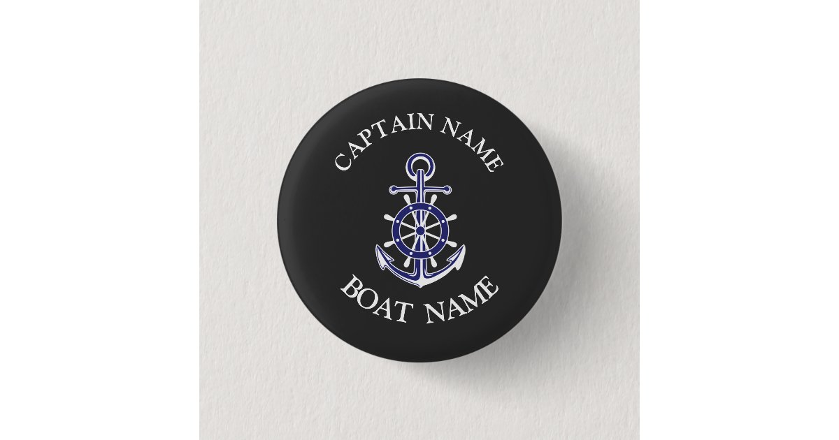 Custom captain sailor buttons | Zazzle
