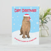 Custom Capybara Pun Capy Christmas Family Holiday Invitation | Zazzle