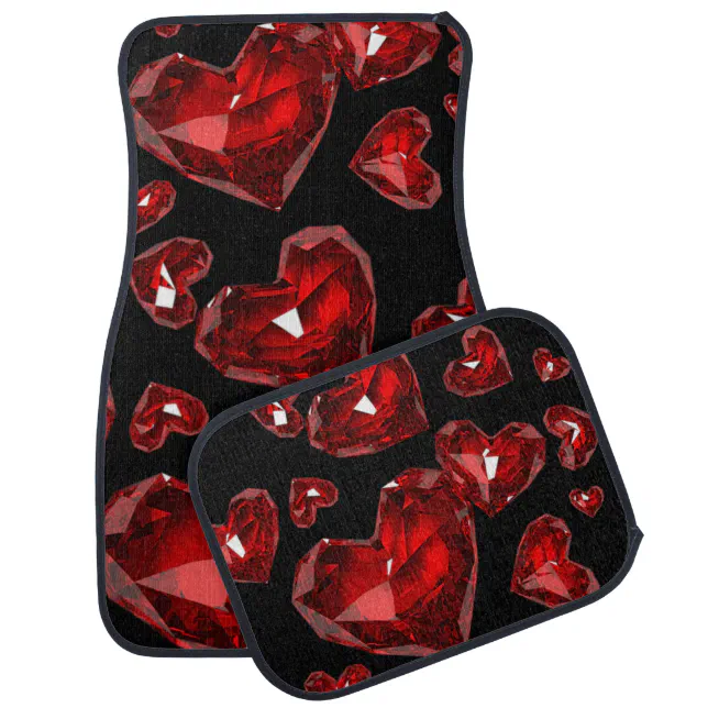 Custom Car Floor Mats - Diamond Hearts Red | Zazzle