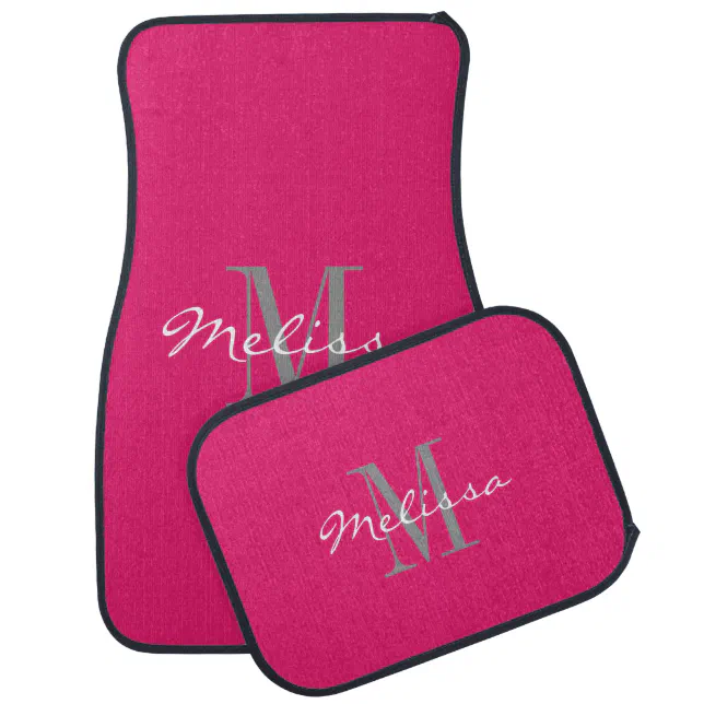 Custom Car Floor Mats - Initial Script Pink | Zazzle