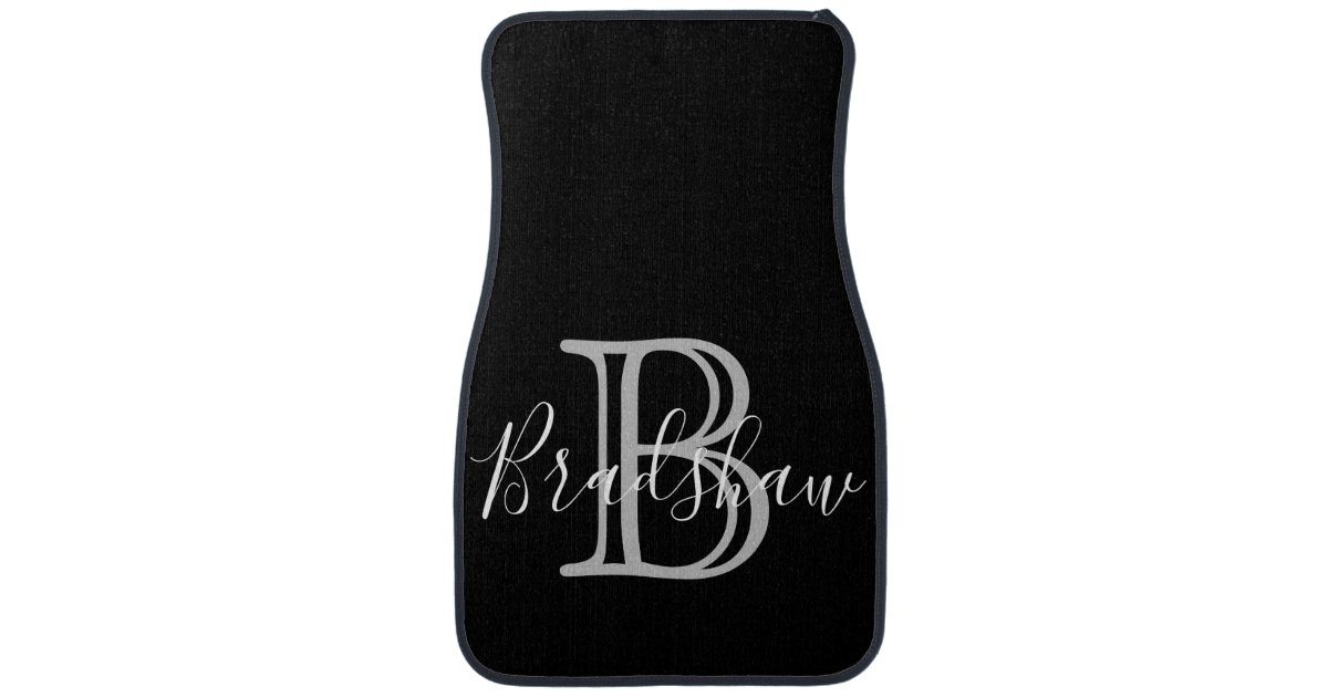 Custom Car Floor Mats Monogram initial Script | Zazzle