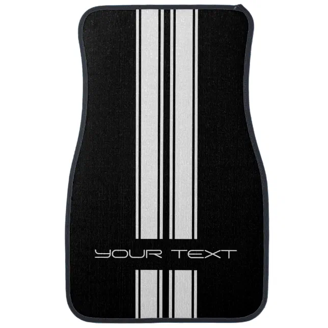 Custom Car Floor Mats - Stripe Type White | Zazzle