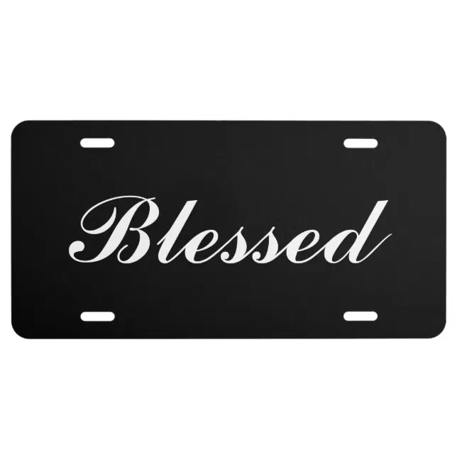 Custom Car License Plate - Blessed | Zazzle