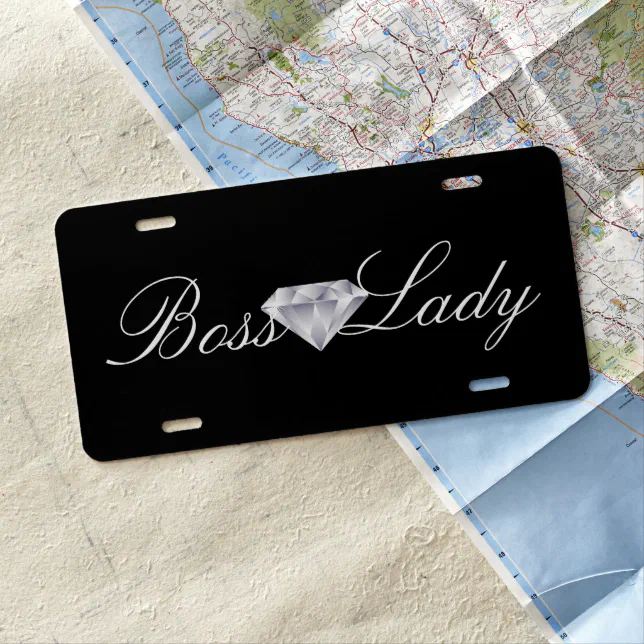 Custom Car License Plate - Boss Lady | Zazzle