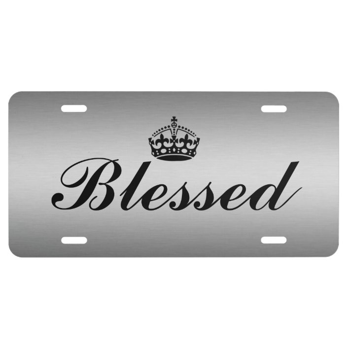 Custom Car License Plate - Crown Blessed Silver | Zazzle.com