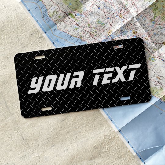 Custom Car License Plate - Diamond PlateYOUR TEXT | Zazzle.com