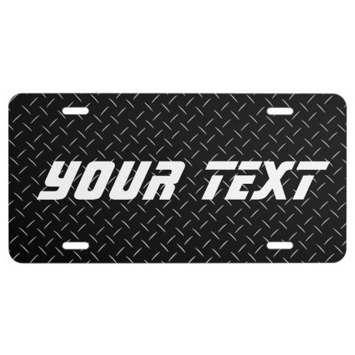 Custom Car License Plate - Diamond PlateYOUR TEXT | Zazzle
