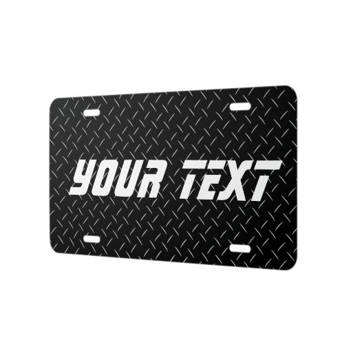 Custom Car License Plate - Diamond PlateYOUR TEXT | Zazzle