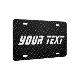 Custom Car License Plate - Diamond PlateYOUR TEXT | Zazzle