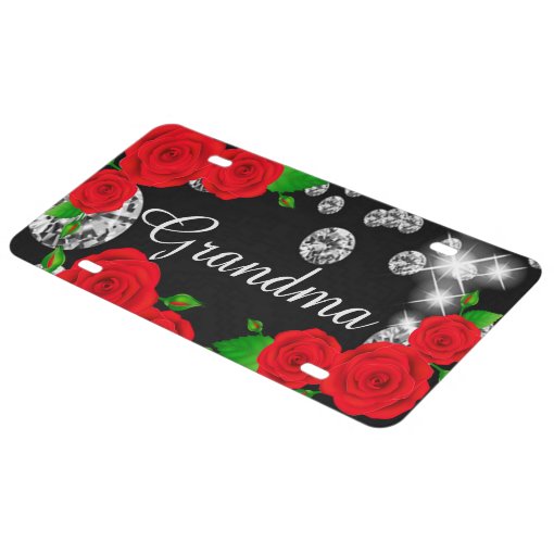 Custom Car License Plate - Grandma Rose Diamonds | Zazzle