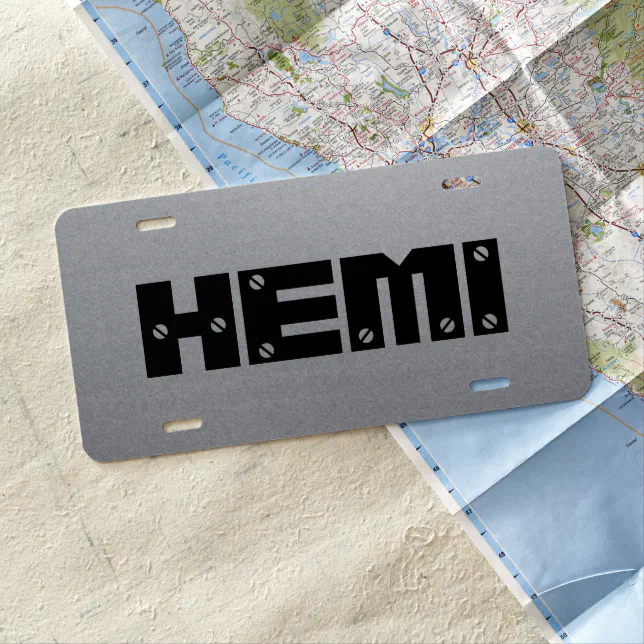 Custom Car License Plate - HEMI Silver | Zazzle