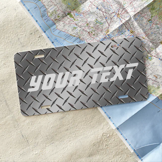 Custom Car License Plate - YOUR TEXT Stamped Steel | Zazzle