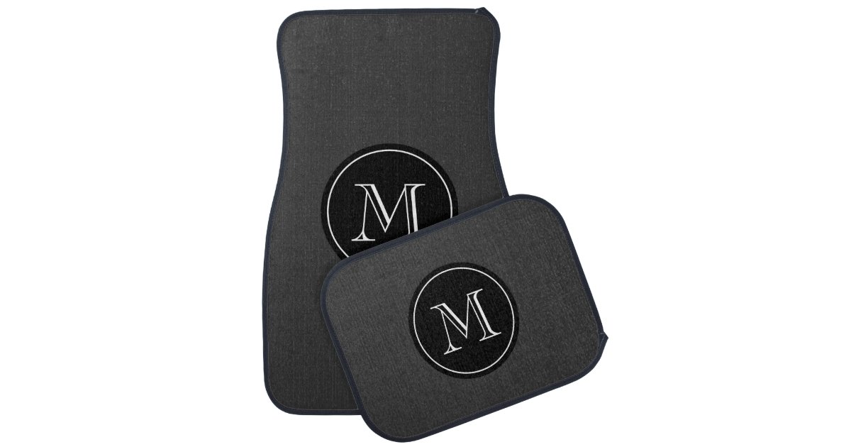 Custom car mat set with elegant monogram letters | Zazzle