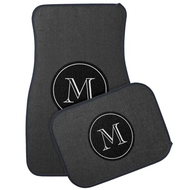 Custom car mat set with elegant monogram letters | Zazzle
